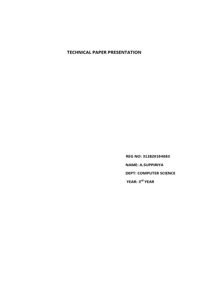 TECHNICAL PAPER PRESENTATION (1) | PDF | Holography | Computing