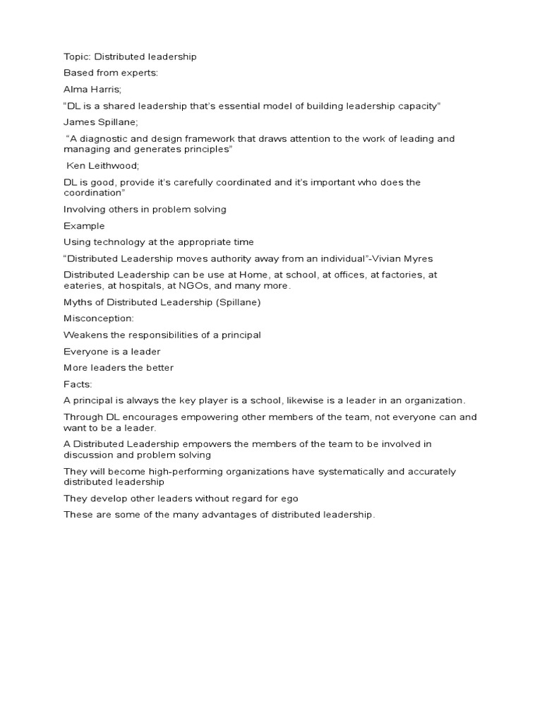 Understanding Distributed Leadership Benefits | PDF | Self-Improvement