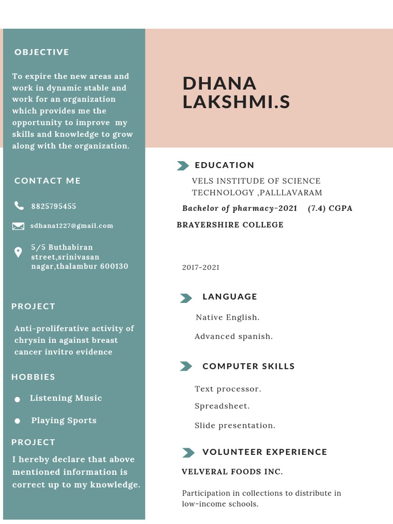Green Simple Model Resume | PDF