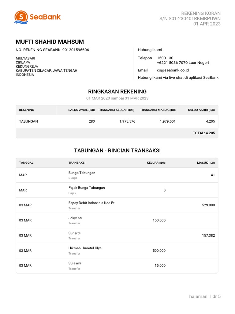 Seabank Statement 20230426 | PDF