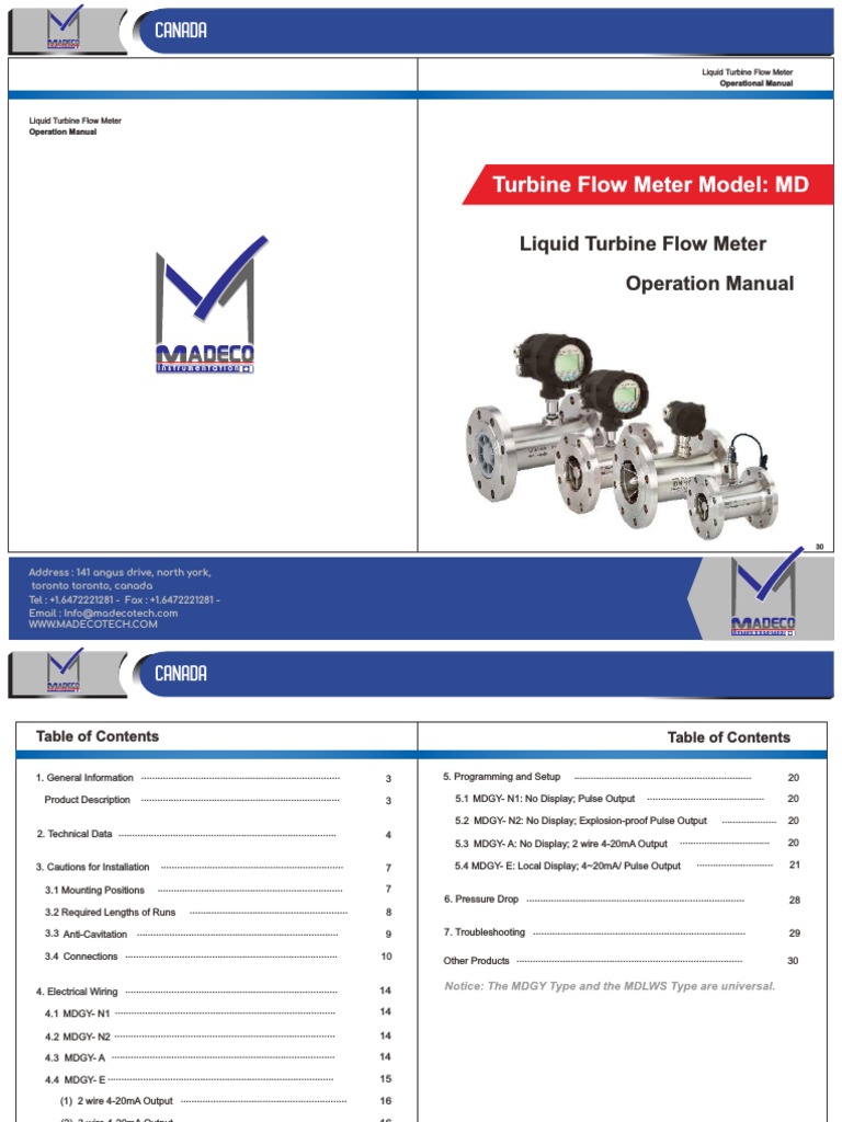 Manual Turbine Flow Meter MDGY | PDF | Flow Measurement | Valve