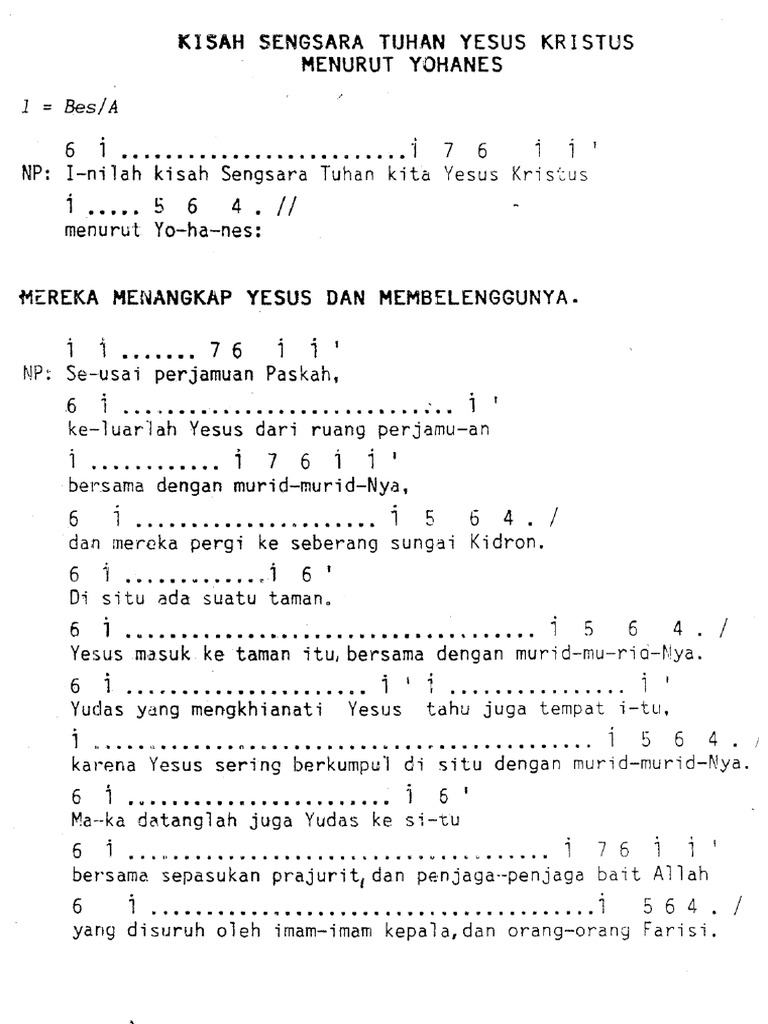 Kisah Sengsara Tuhan Yesus Kristus Menurut Yohanes | PDF