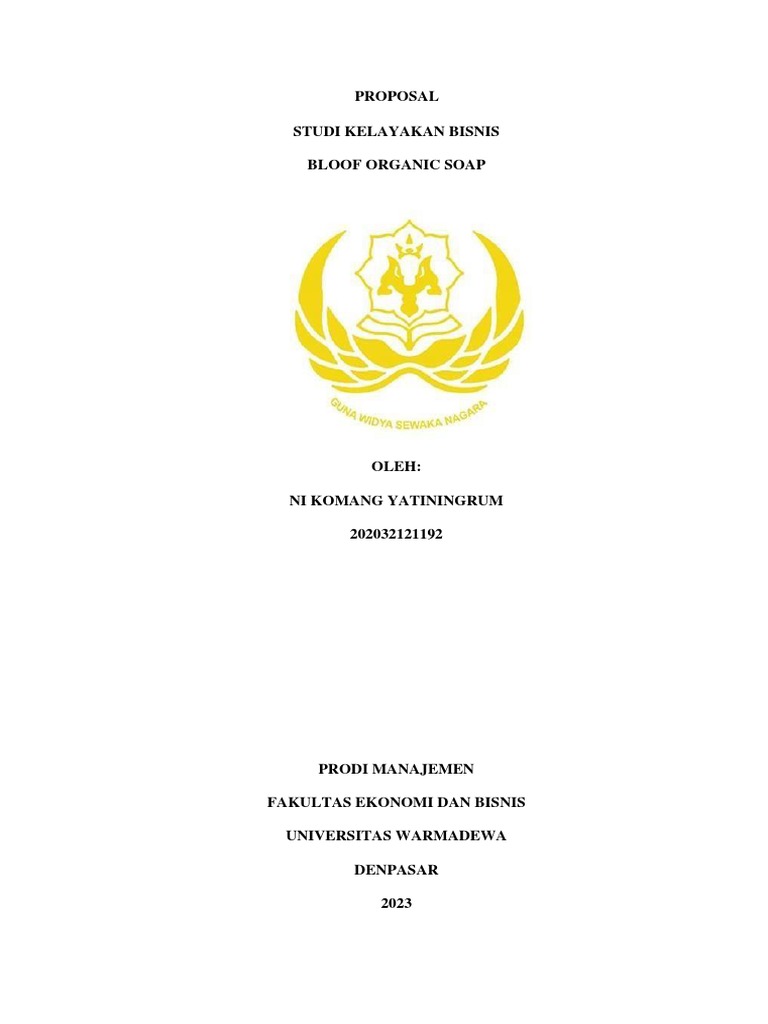 Laporan SKB Bloof Organic Soap - Ni Komang Yatiningrum - 1192 | PDF