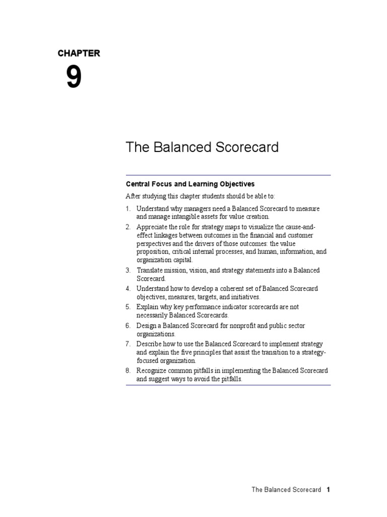 Practice Questions and Concepts of The Balanced Scorecard | PDF ...