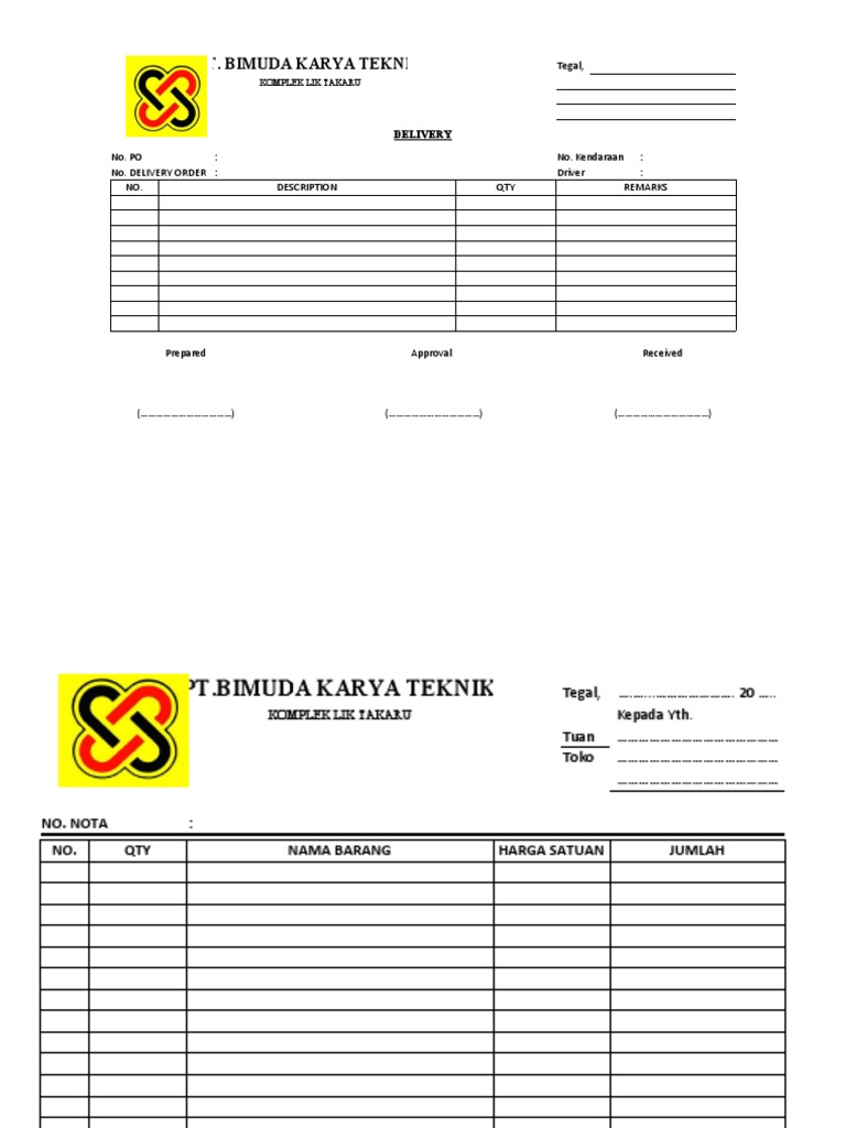F. Nota & Surat Jalan | PDF