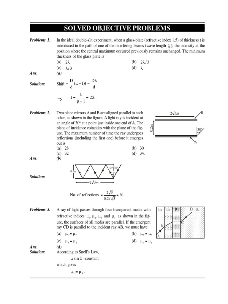 OPTICS-03 - Objective Solved | PDF OPTICS-03 - Objective Solved | PDF