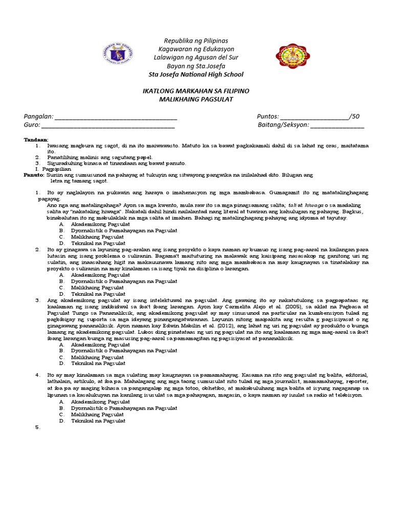 Malikhaing Pagsulat | PDF