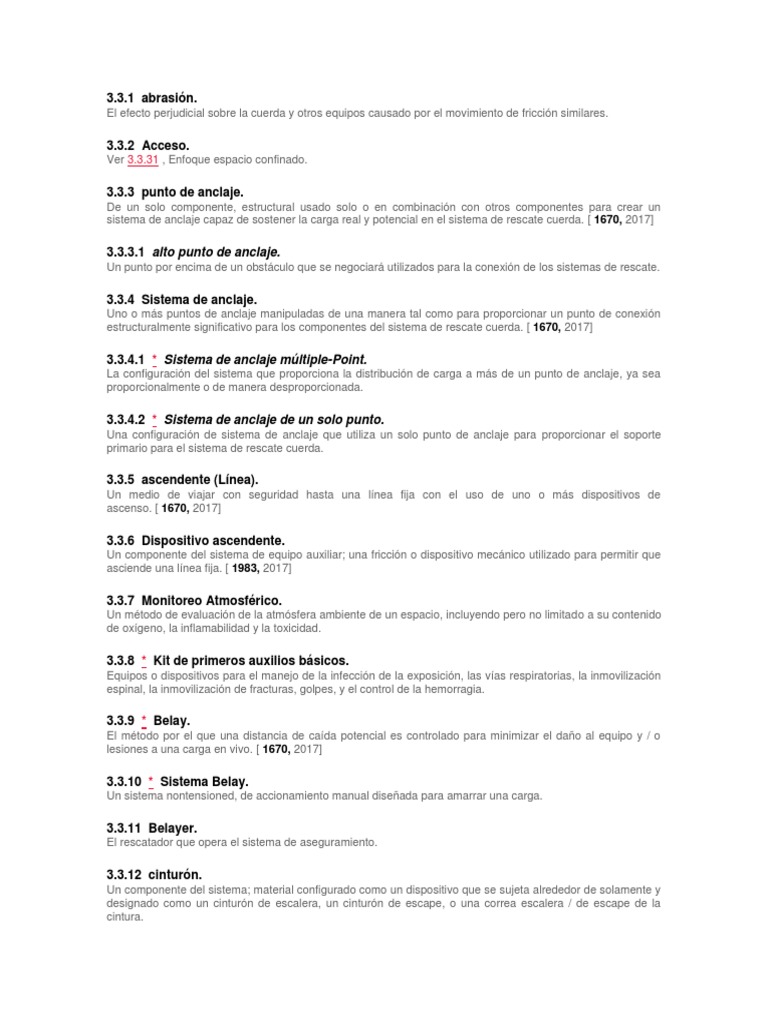 NFPA 1006-2017 Definiciones | PDF | Buceo bajo el agua | Hormigón