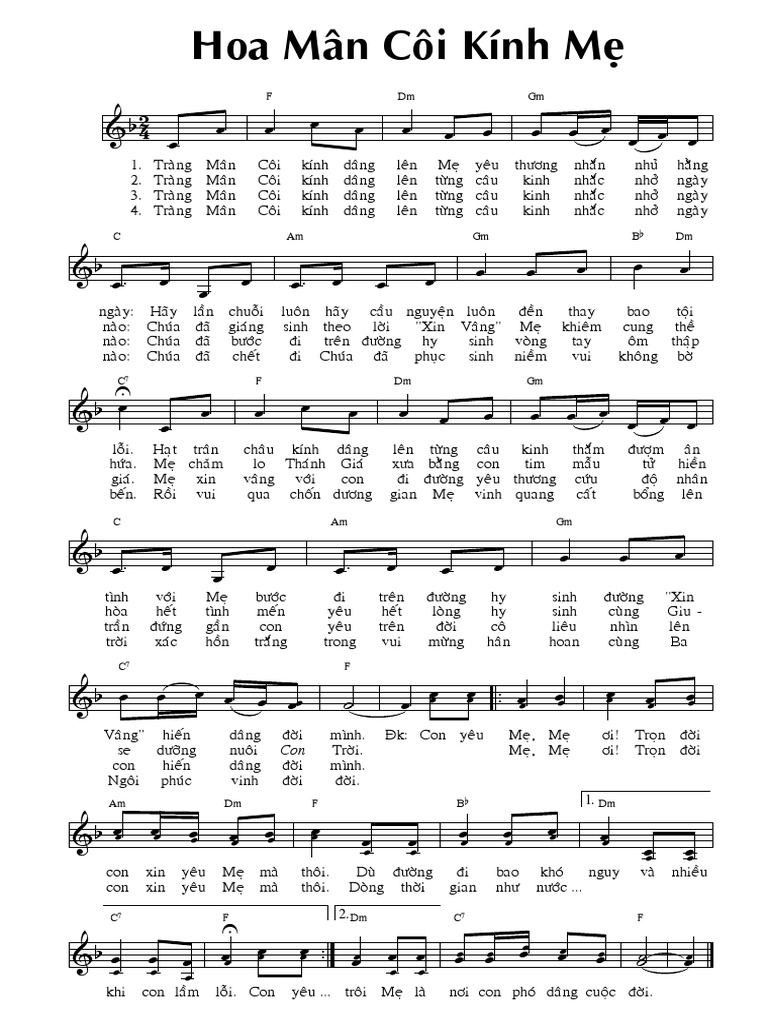 Hoa Man Coi Kinh Me | PDF