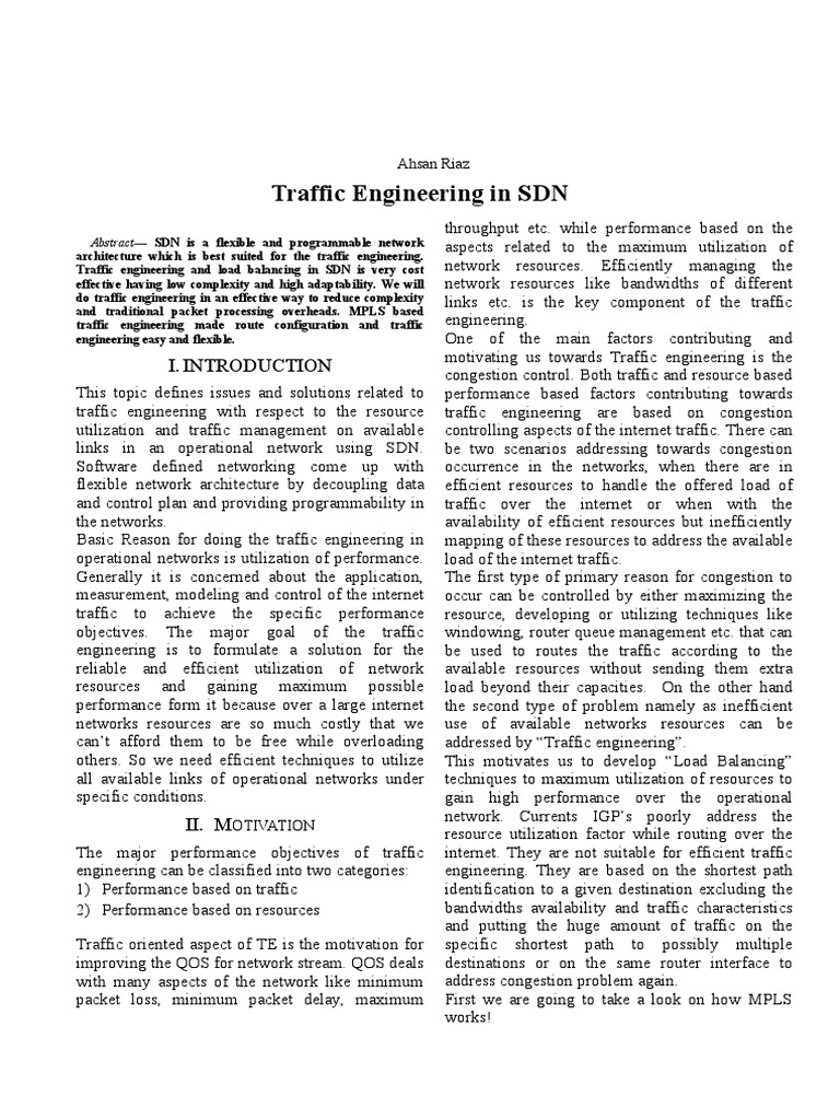 Traffic Engineering in SDN | PDF | Networking | Multiprotocol Label Switching