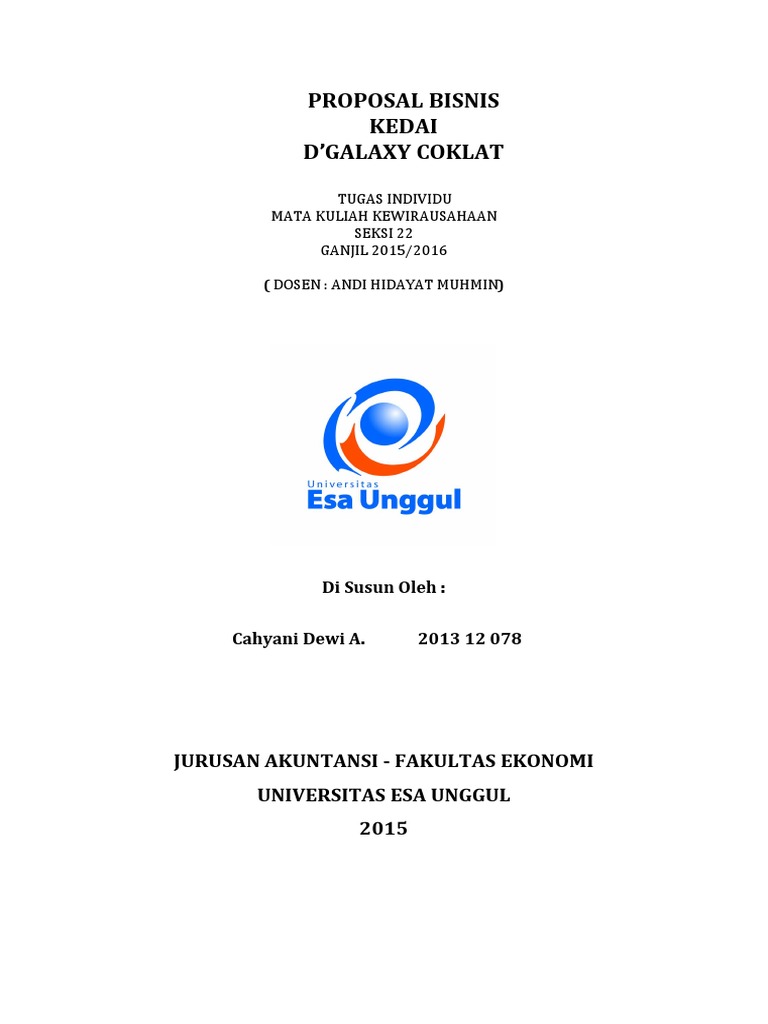 Proposal Bisnis Es Coklat Lisa | PDF