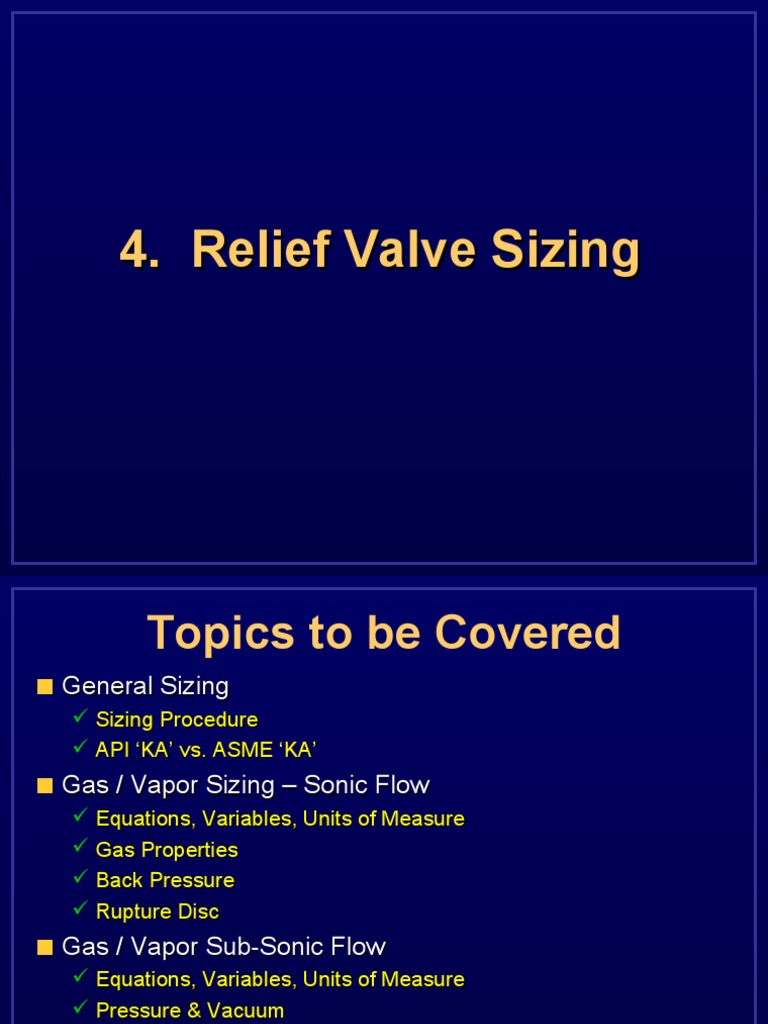 Relief Valve Sizing Guide and Procedures | PDF | Flow Measurement ...