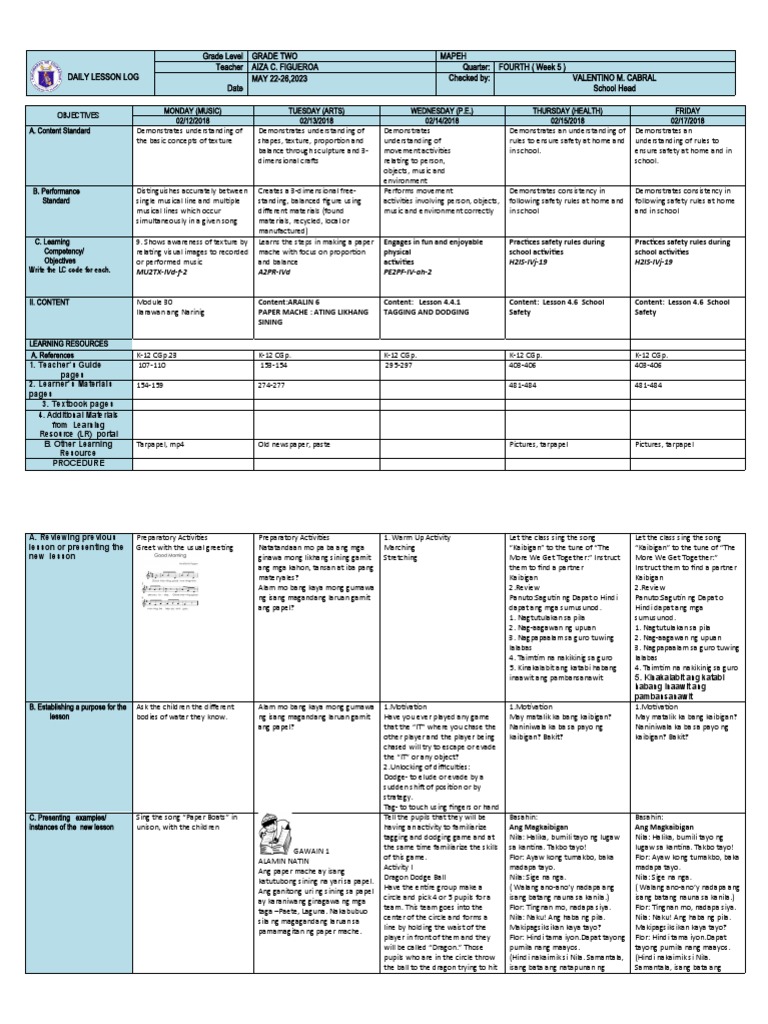 MAPEH 2 Q4 Week 5 | PDF