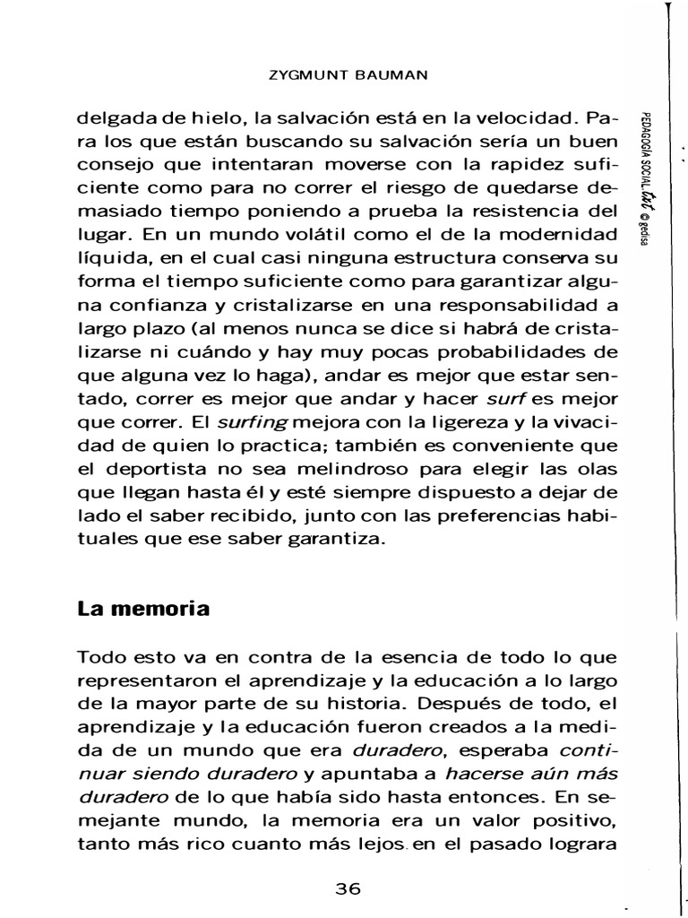 Texto Parcial Z. Bauman | PDF | Ciencia cognitiva