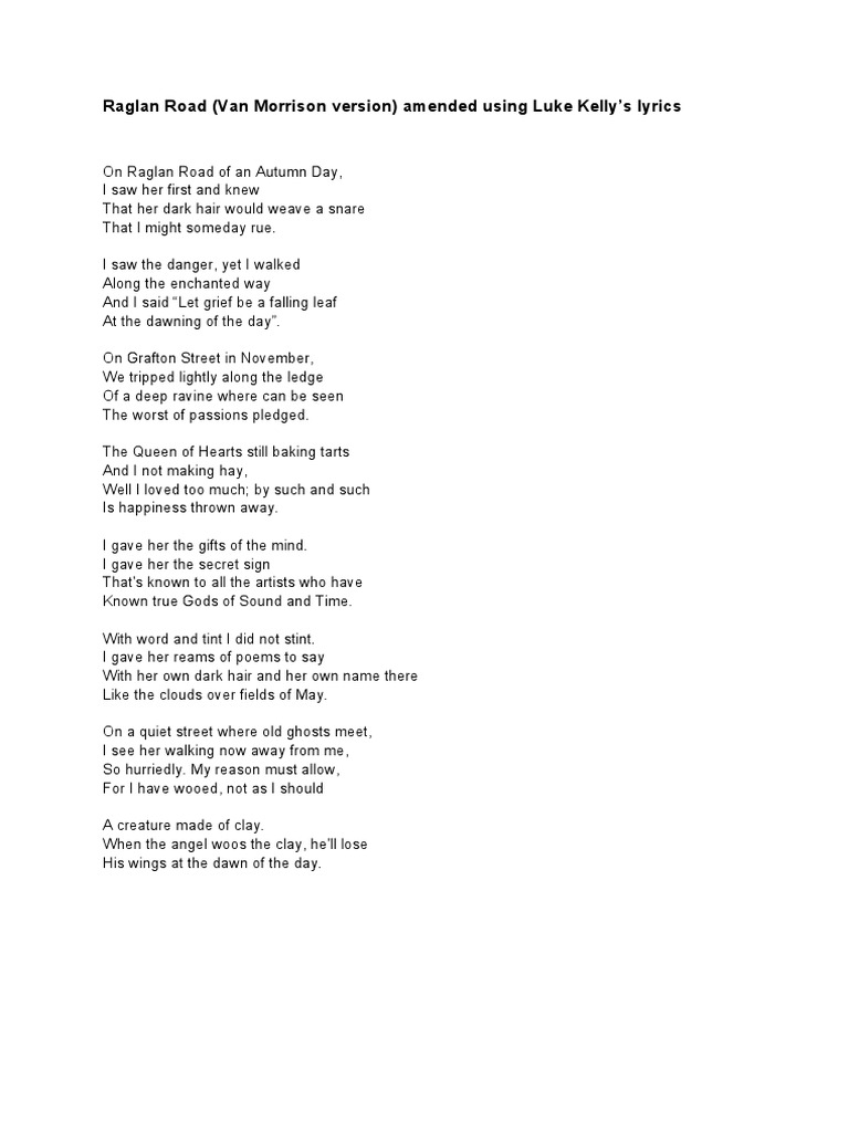 Raglan Road Lyrics | PDF