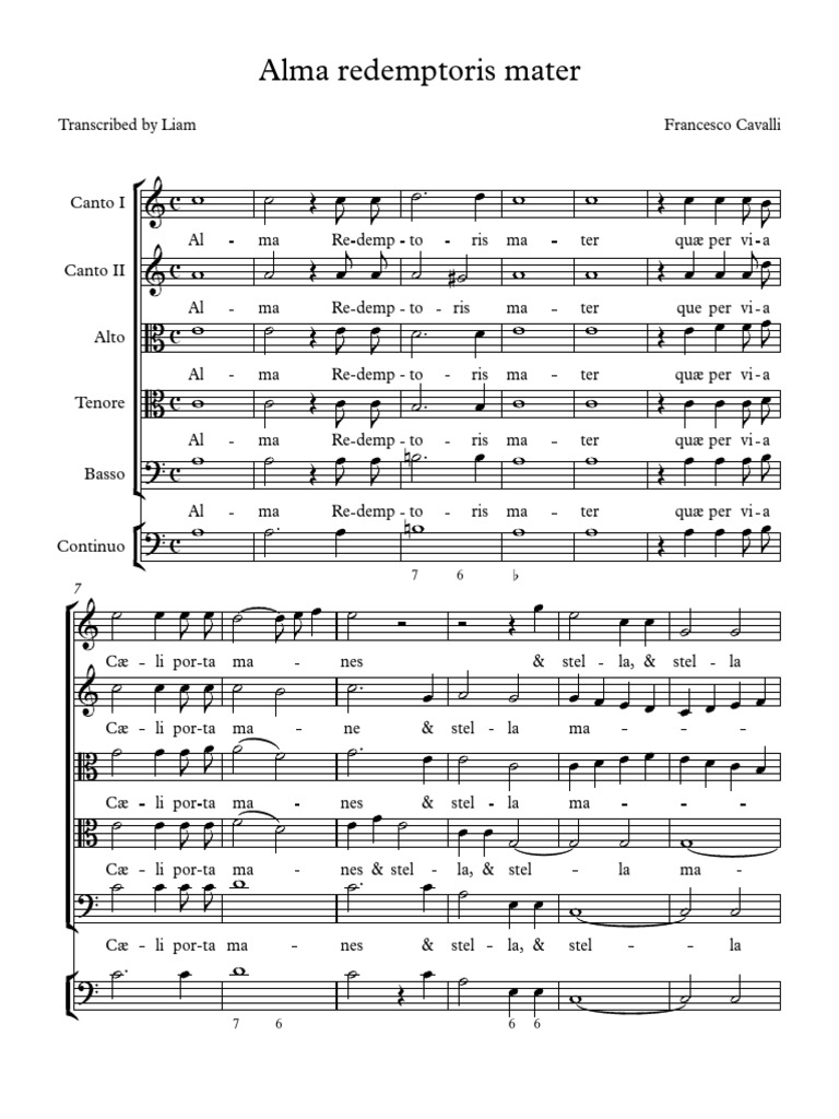Cavalli - Alma - Redemptoris - Mater Copie | PDF
