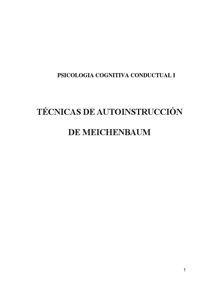 Autoinstruccion de Meichenbaum | PDF | Desorden hiperactivo y deficit ...