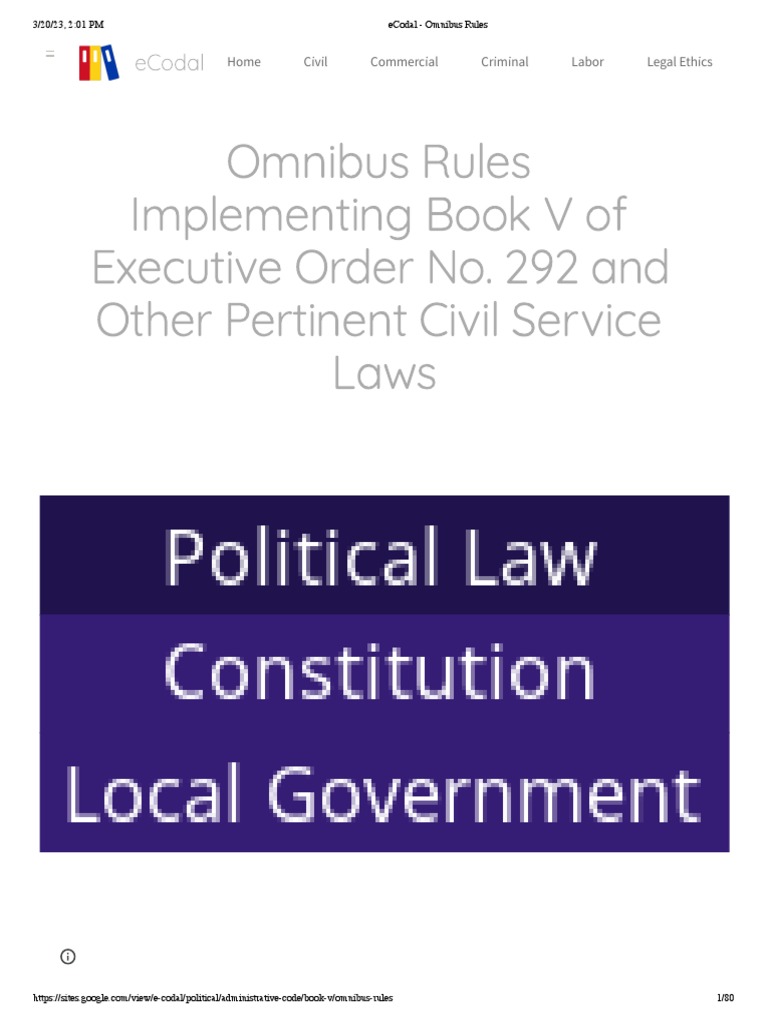 Omnibus Rules Implementing Book V of Eo292 | PDF | Employment ... Omnibus Rules Implementing Book V of Eo292 | PDF | Employment ...