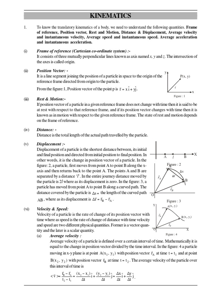 11 - Kinematics-01 - Theory | PDF | Acceleration | Rotation Around A Fixed Axis