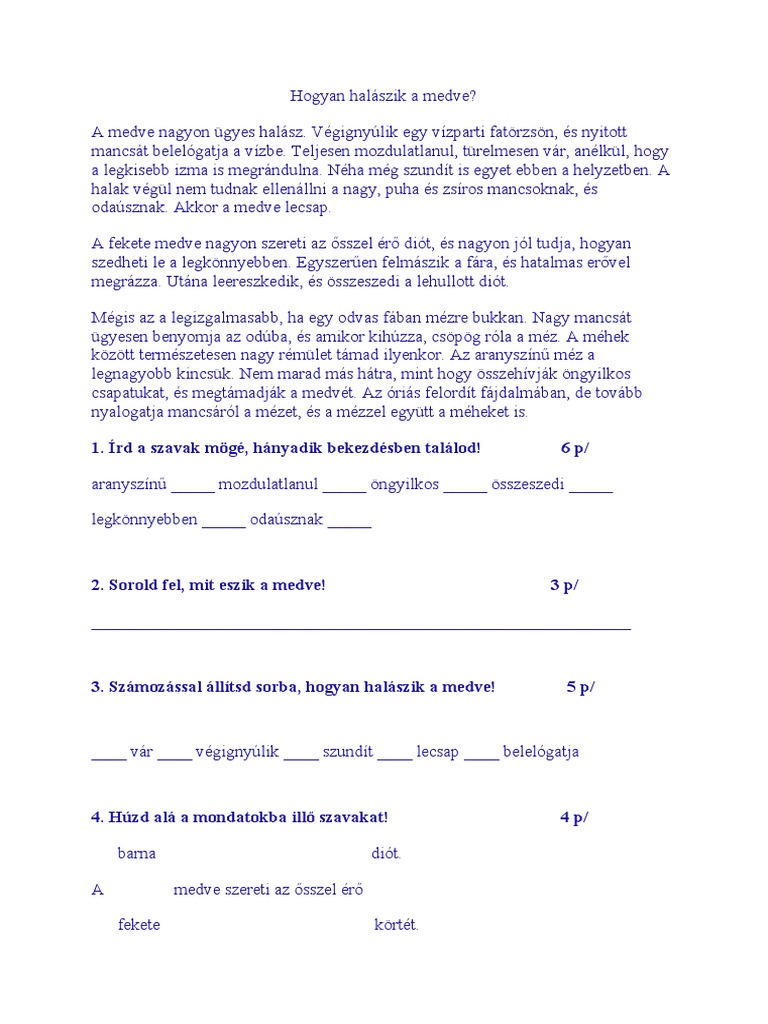 Hogyan Halászik A Medve | PDF