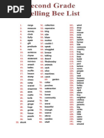 Third Grade Spelling Bee Word List | PDF | Home & Garden | Young Adult