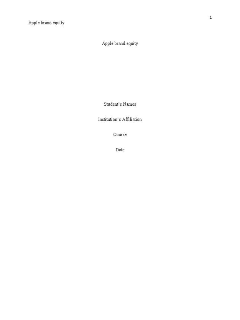 Apple Brand Equity | PDF | Apple Inc. | Brand