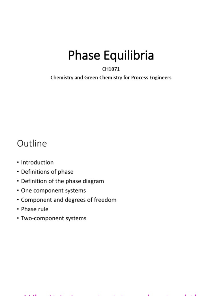 (Lec6) Phase Equilibria | PDF | Phase (Matter) | Vapor