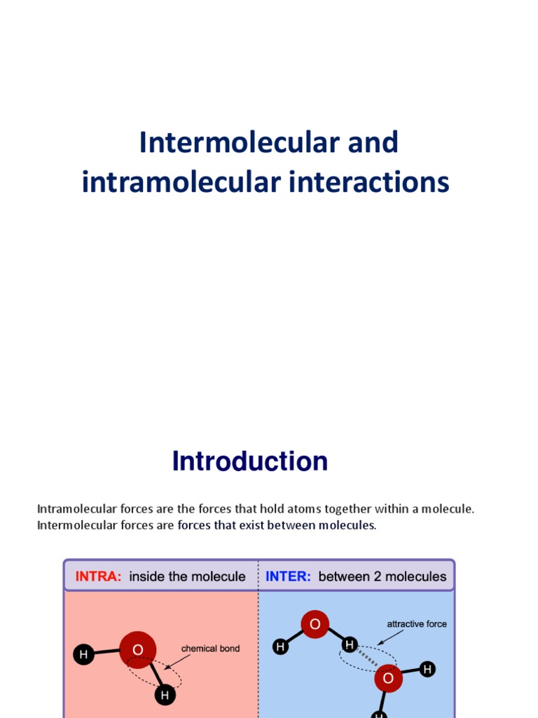 (Lec4) Intermolecular and Intramolecular Interactions | PDF | Chemical Polarity | Chemical Bond