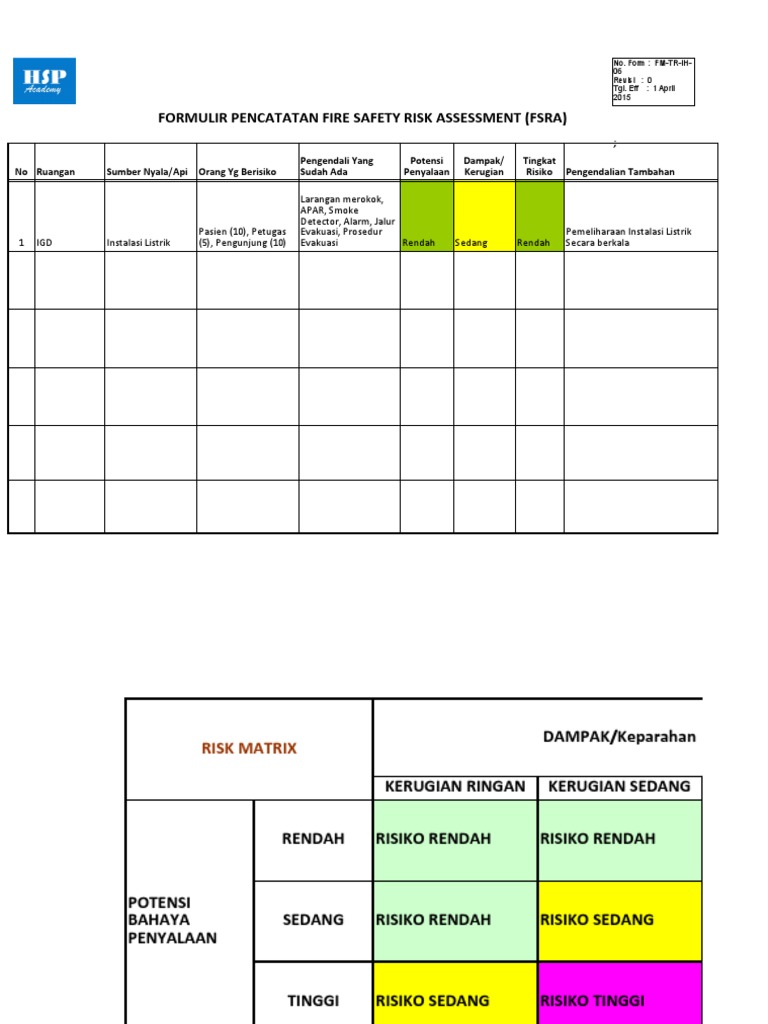 Form 12 Formulir Pencatatan FSRA | PDF