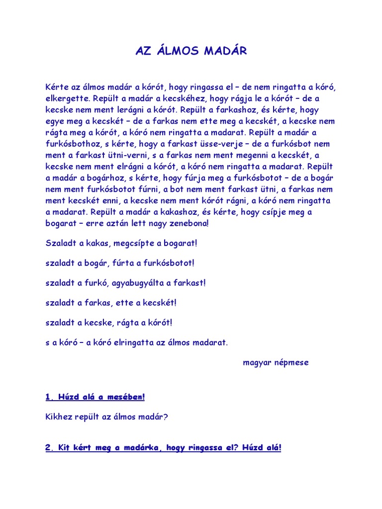 Az Álmos Madár | PDF