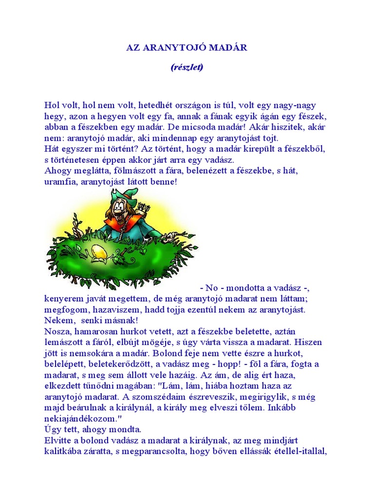 Az Aranytojó Madár | PDF