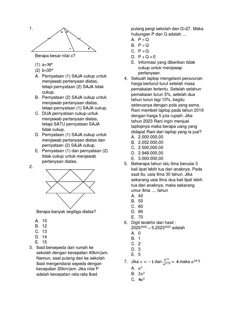 Latihan Soal TPS | PDF