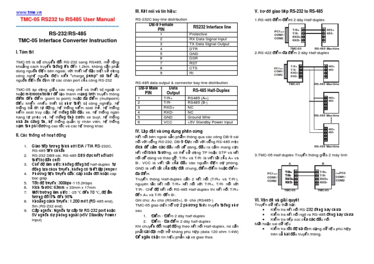 TMC-05 Manual - VI | PDF