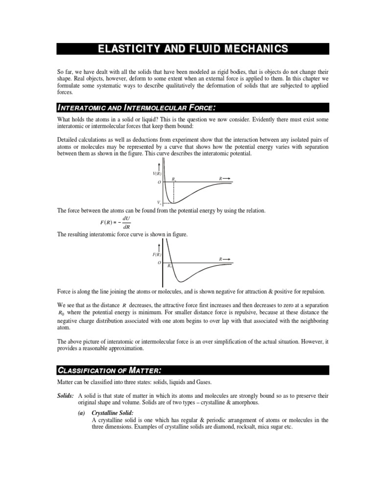 12 - Elasticity and Fluid Machanics-01 Theory | PDF | Buoyancy | Deformation (Engineering)
