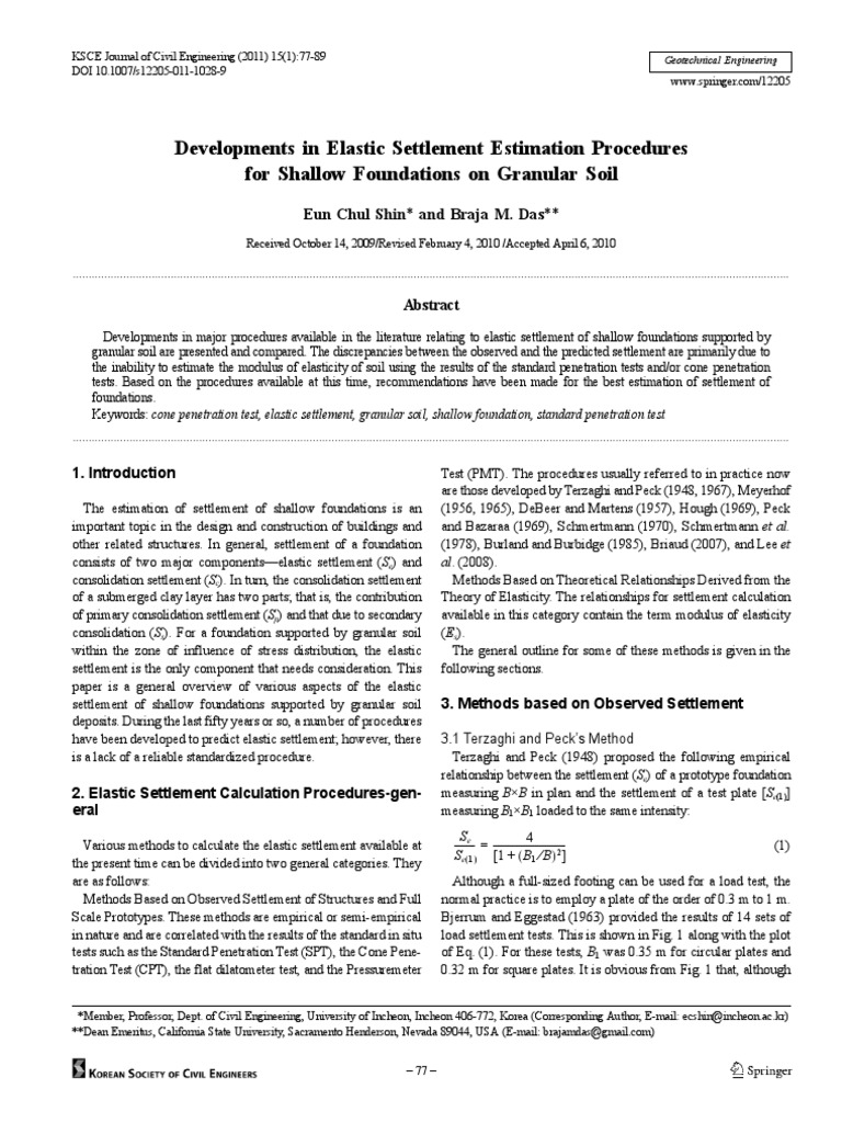9-Developments in elastic settlement estimation procedures for shallow foundations on granular ...