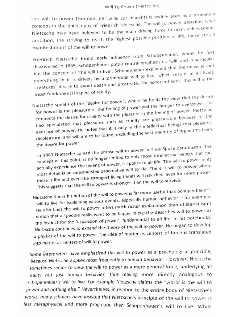 Nietzsche - Will To Power | PDF