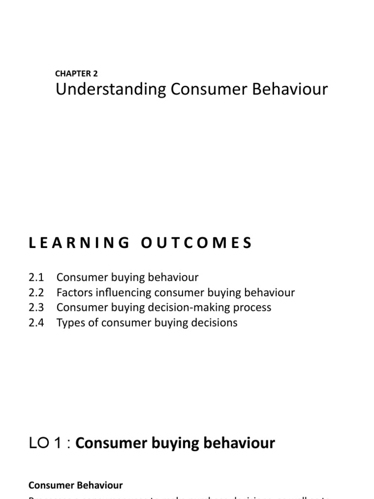 CHAPTER 2 - Understanding Consumer Behaviour - Mac2023 | PDF | Behavior ...