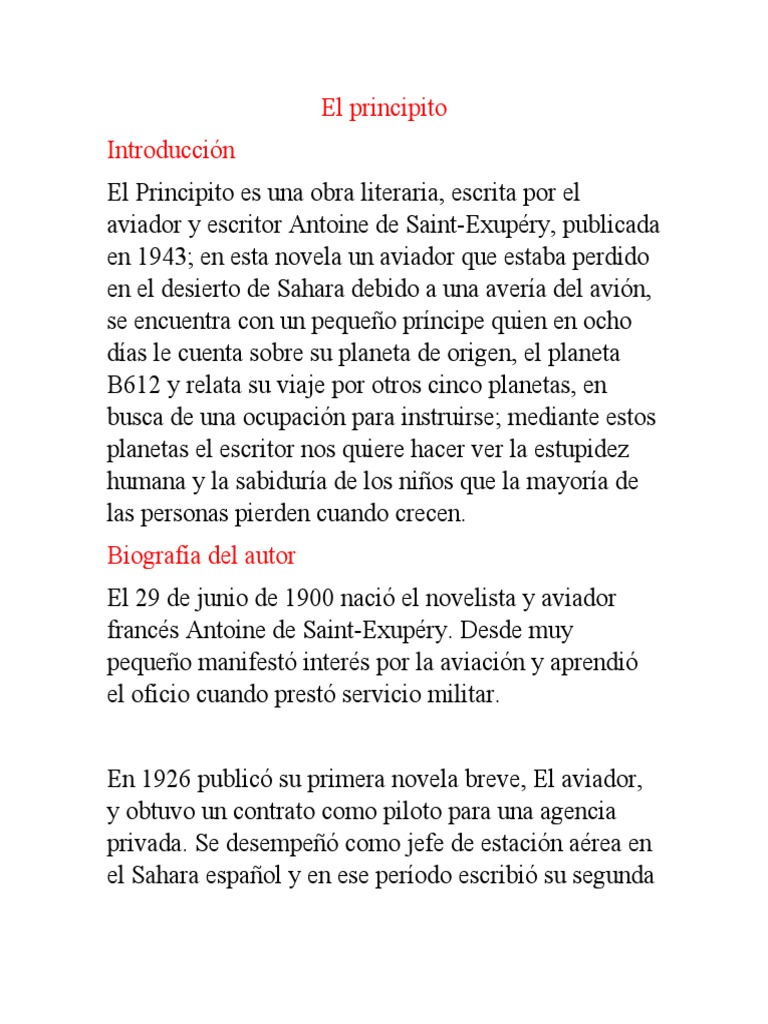 El Principito - Docx Brandy | PDF