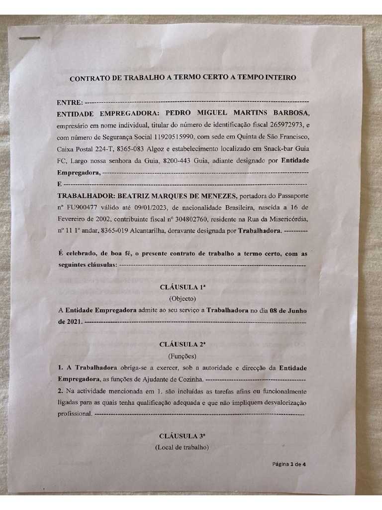 Contrato Trabalho | PDF