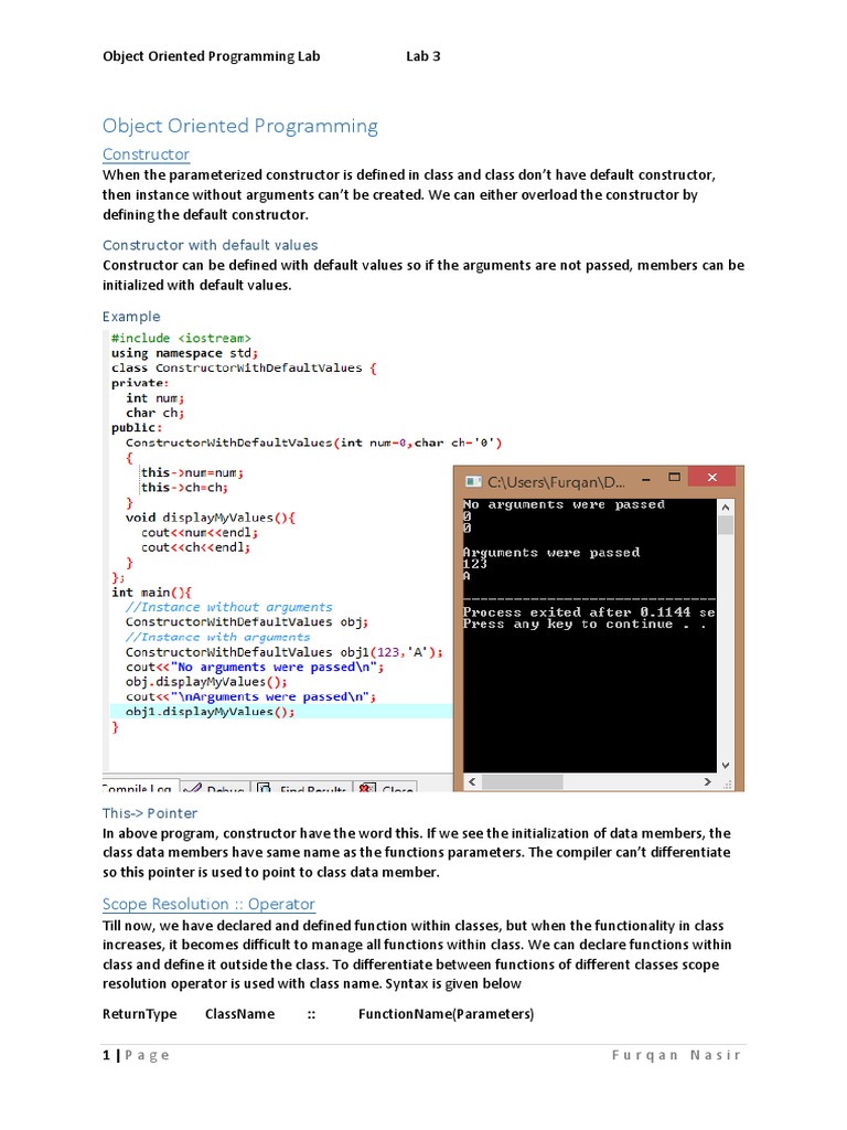 Lab 3 Pdf Programming Constructor Object Oriented Programming 1239