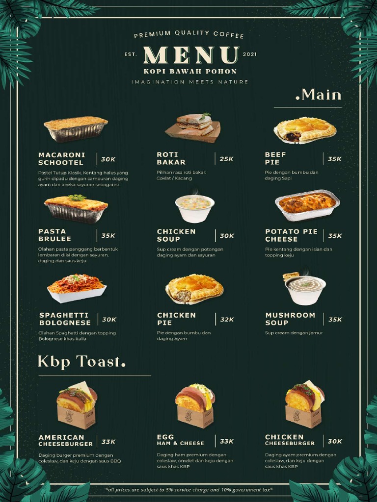 Menu Kopi Bawah Pohon 2023 | PDF