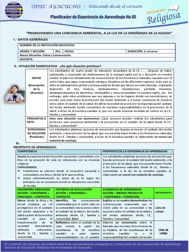 4to - Eda 02 - Planificador | PDF | Aprendizaje | Moralidad