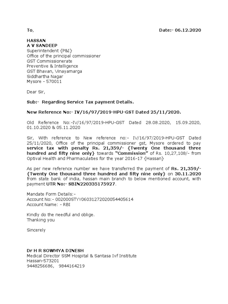 Service Tax Ack. Letter | PDF