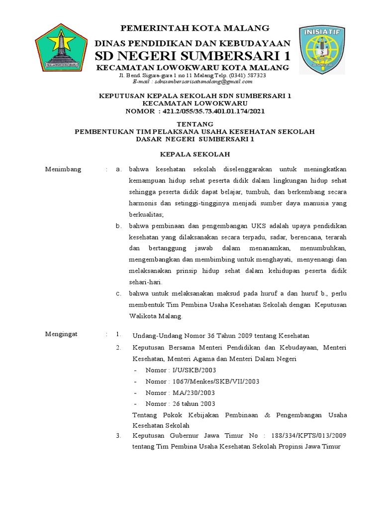 contoh-sk-tim-pembina-uks-lembaga | PDF