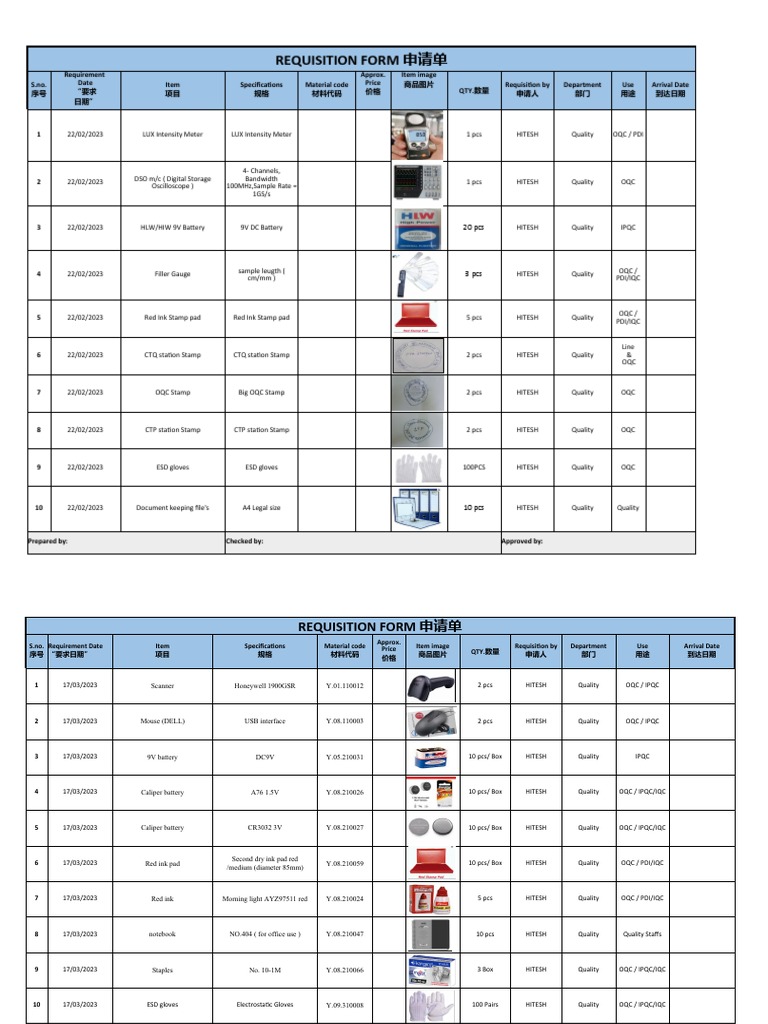 Material Requisition Form Example | PDF | Information And Communications Technology | Computer ...
