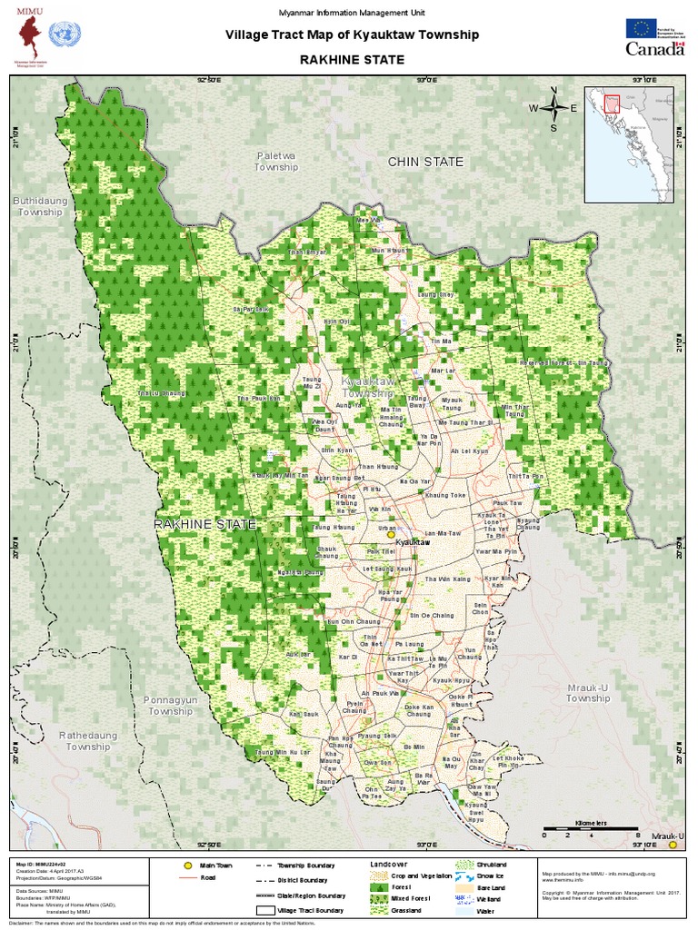 VT_Map_Kyauktaw_Tsp_Rakhine_MIMU224v02_04Apr2017_A3_0 | PDF | Myanmar