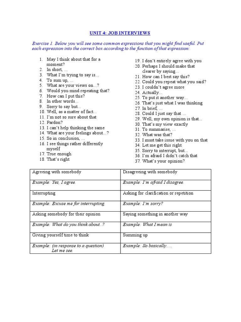 UNIT 4 Job Interviews | PDF | Job Interview | Body Language