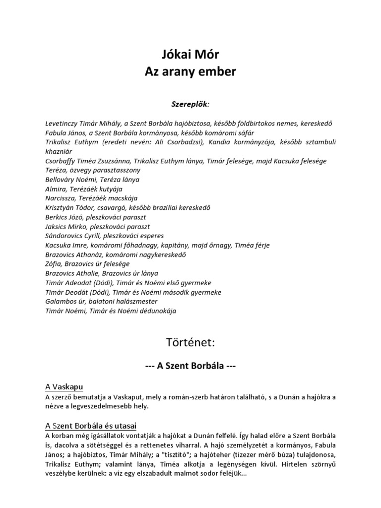 Jókai Mór - Az Arany Ember | PDF