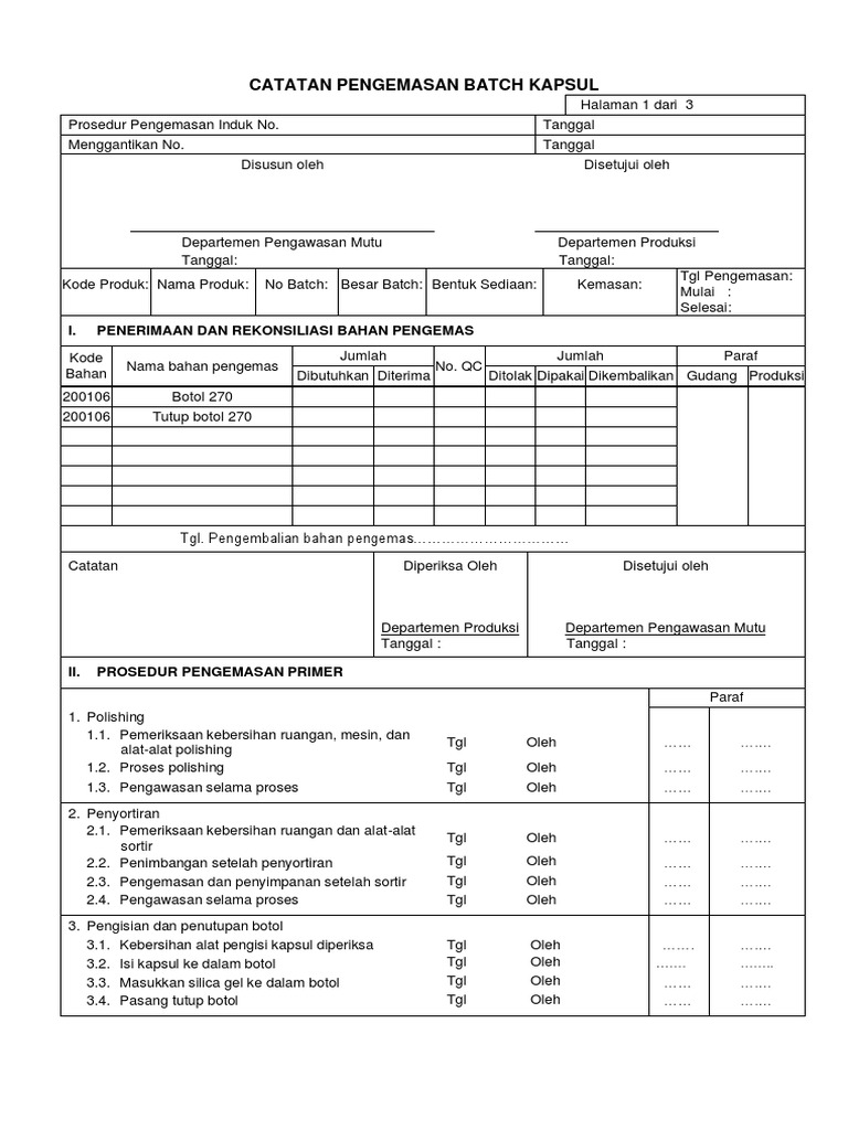 Cat Pengemasan Batch | PDF