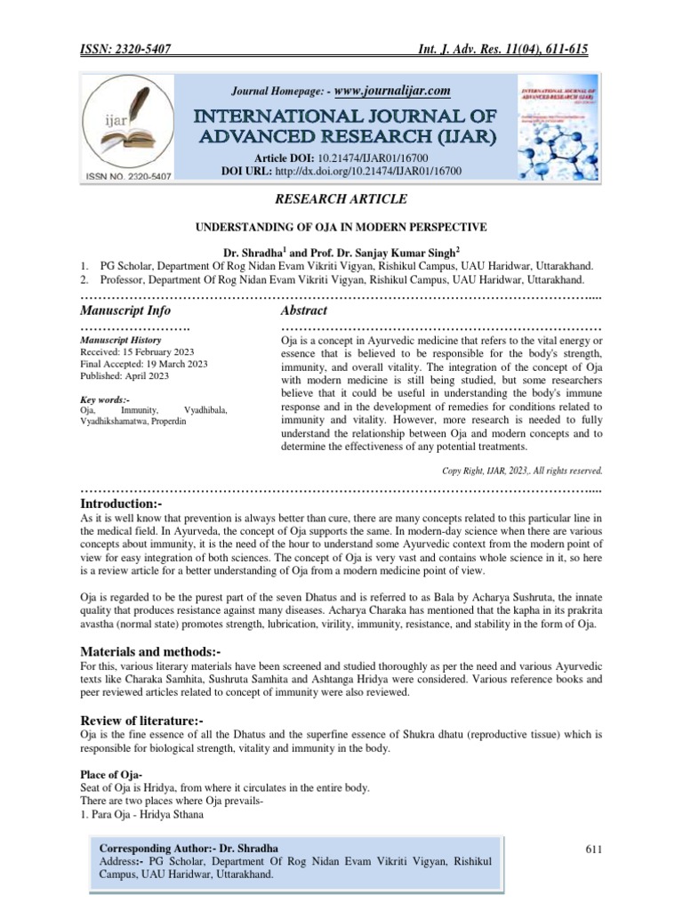 Understanding of Oja in Modern Perspective | PDF | Complement System ...
